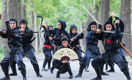 伊朗女忍者身手矫捷 配致命武器煞气现身(图) 国际快递 南方网